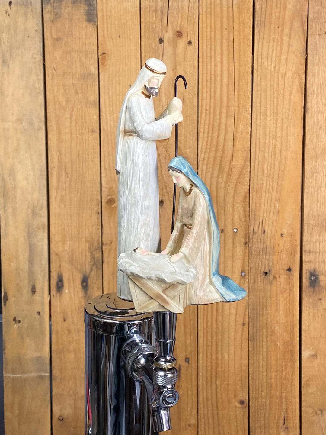 Nativity Beer Tap Handle Holy Family Baby Jesus Mary Joseph Christmas ...