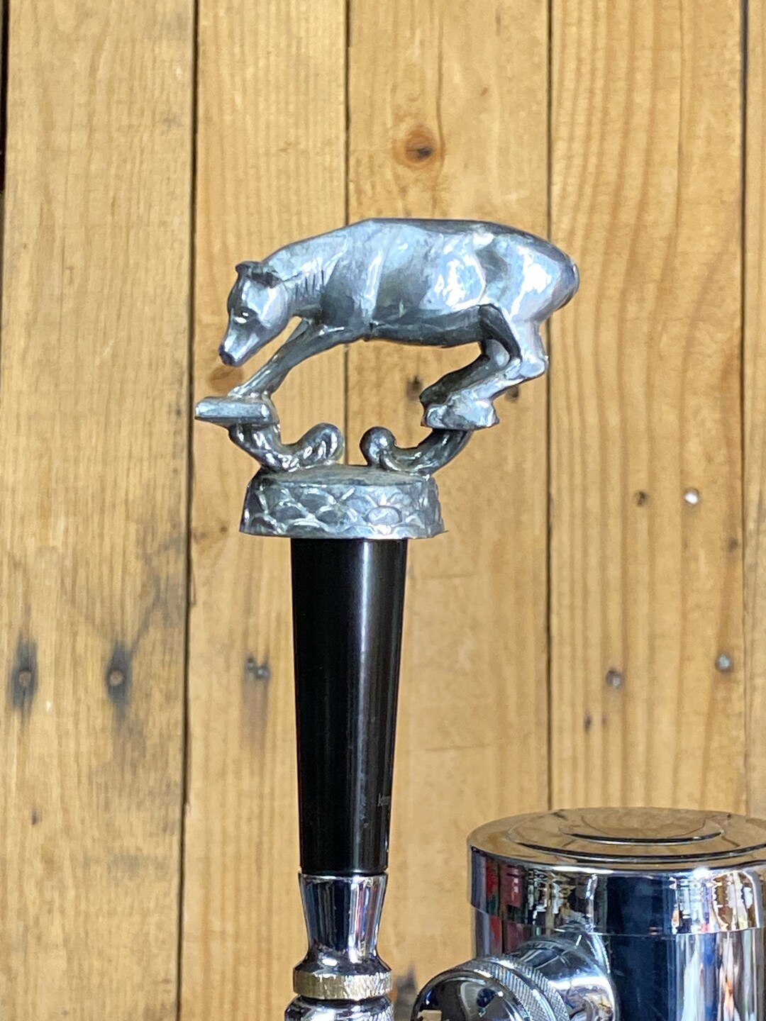 Rodeo Beer Tap Handle Vintage Silver Metal Calf Roping Trophy - Etsy