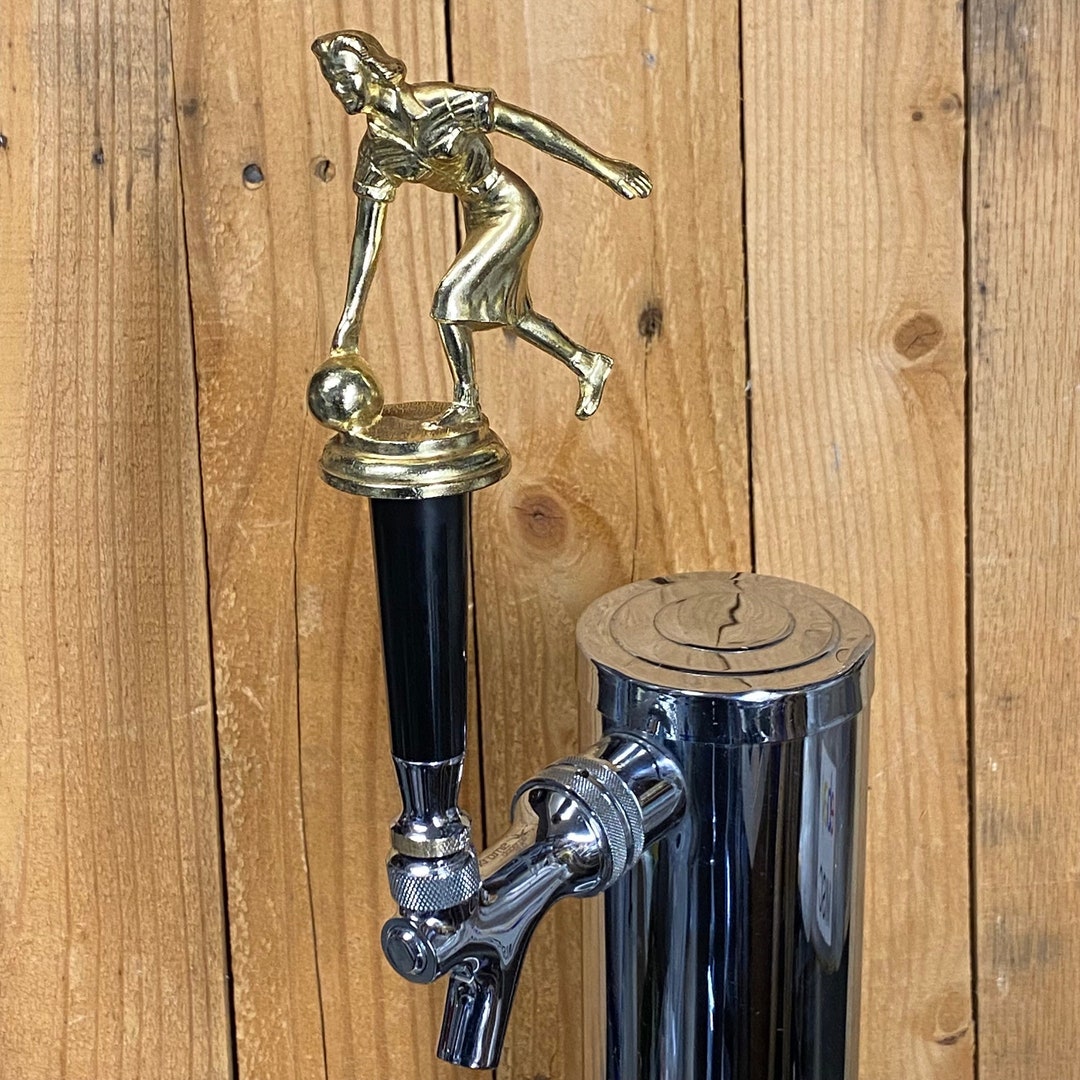 Ladies Bowling Trophy Tap Handle for Beer Keg Kegerator Vintage Metal ...