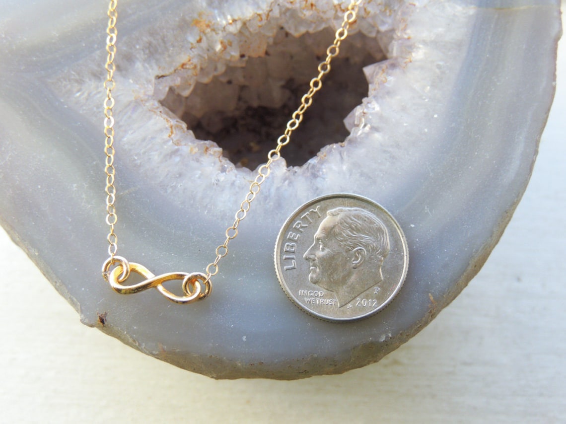 Infinity Necklace Delicate Chain in 14k Gold Fill or Sterling | Etsy