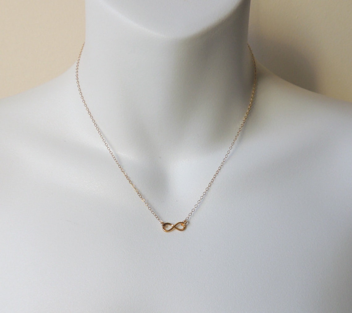 Infinity Necklace Delicate Chain in 14k Gold Fill or Sterling - Etsy