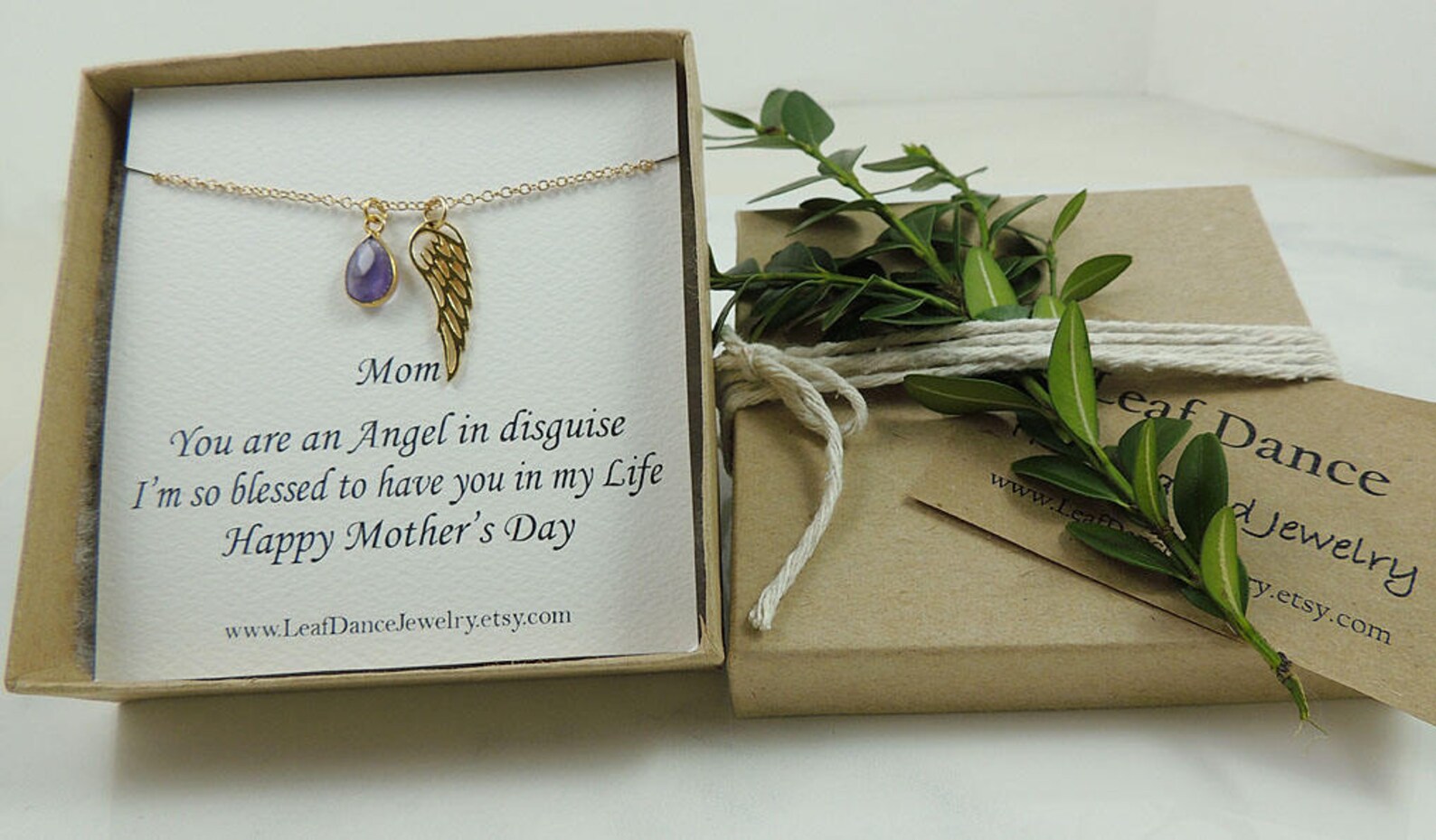 Angel Wing Gemstone Necklace Personalized Gold or Silver - Etsy