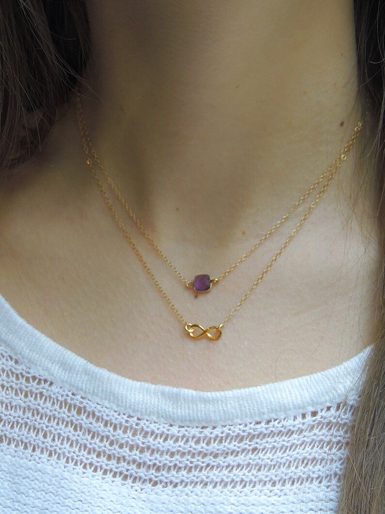 Infinity Necklace Delicate Chain in 14k Gold Fill or Sterling | Etsy