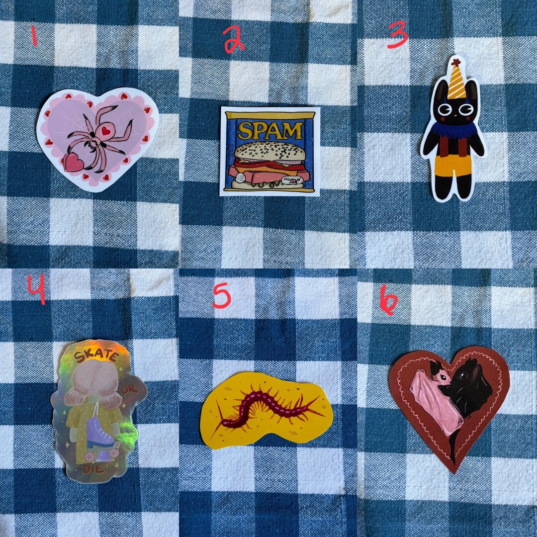 Spider/ Spam/ Black Cat/ Skate or Die/ Centipede/ Bats STICKERS - Etsy