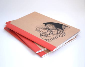 Notebook A5, Screen Printed Cover, Pattern Notebooks, Hand Crafted in ...