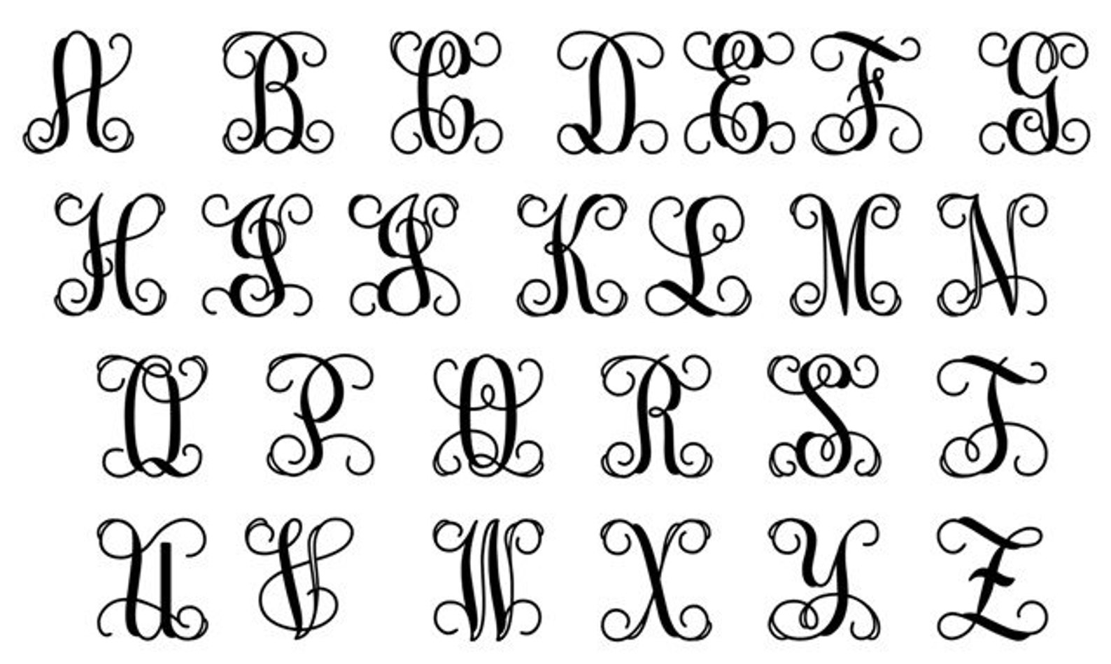 Single Letter Interlocking Vinyl Decal - Etsy