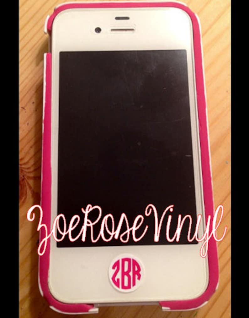 Set of 6 iPhone Home Button Circle Monogram Decals - Etsy