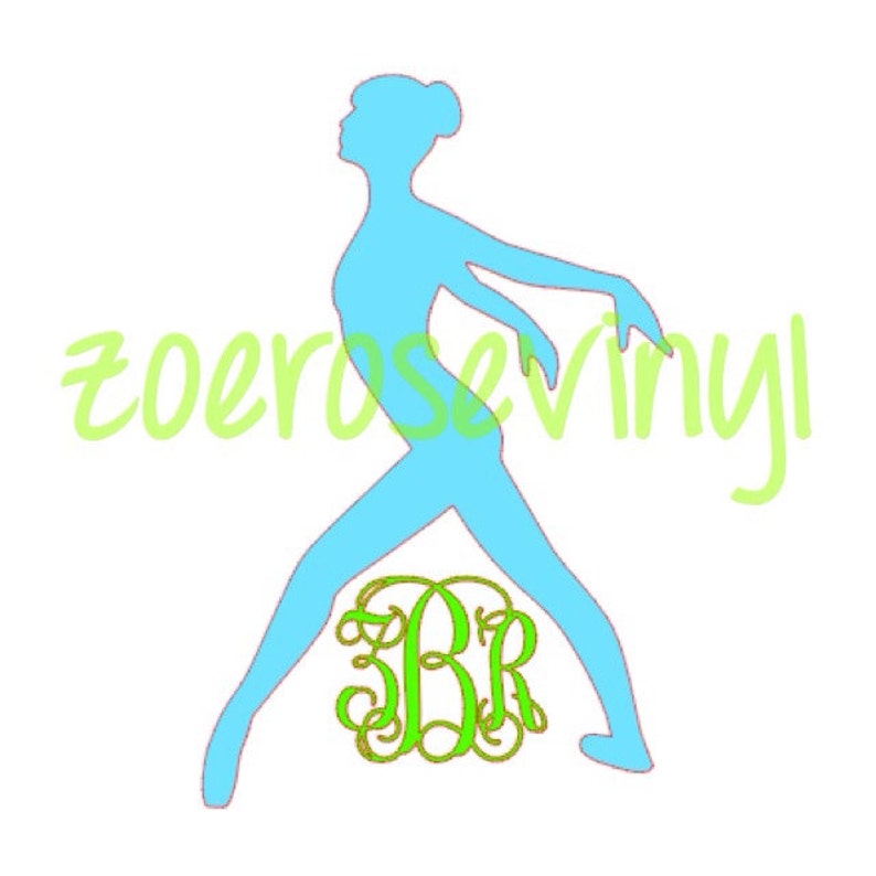 Monogram Female Dancer Vinyl Decal - Etsy
