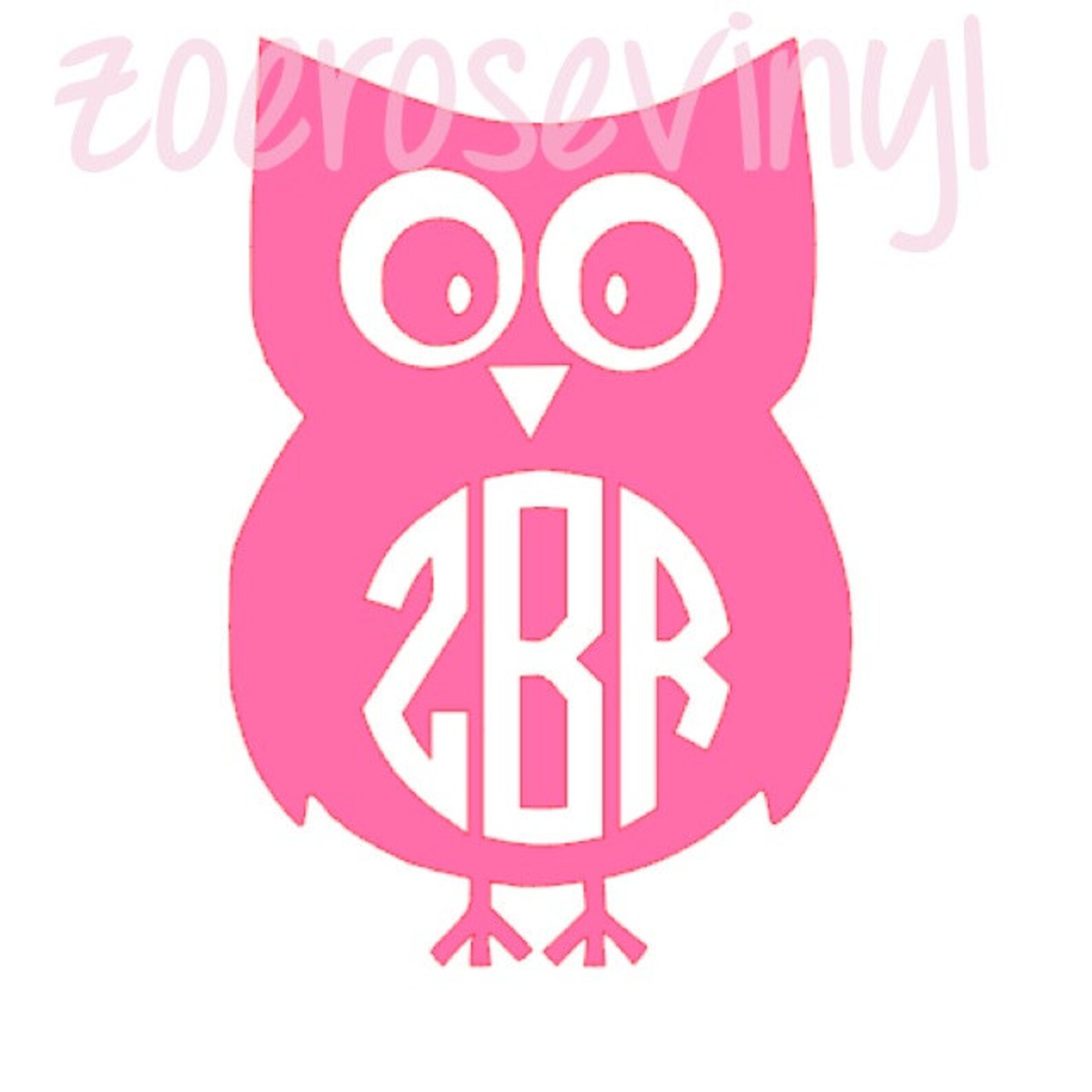 Monogram Owl Vinyl Decal - Etsy
