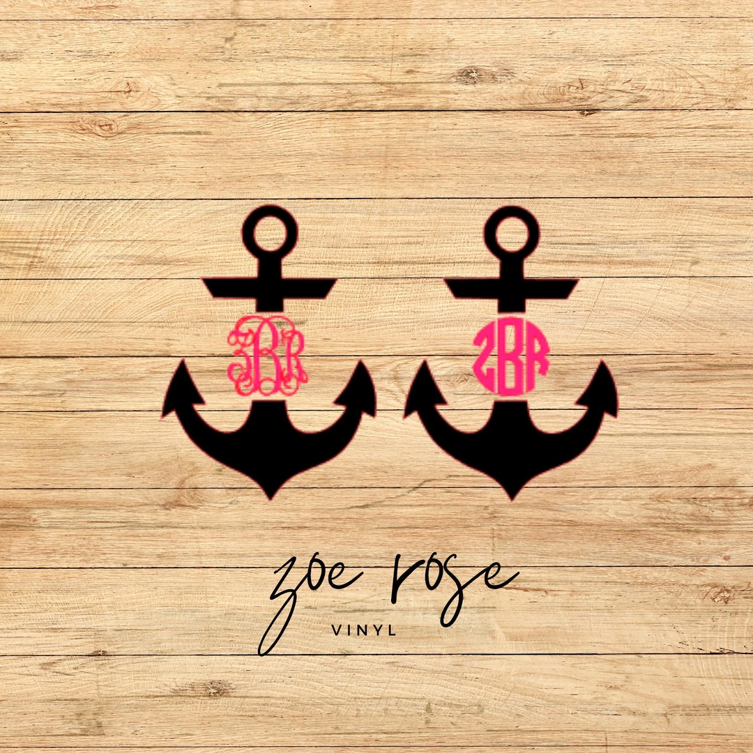 Anchor Monogram Decal - Etsy