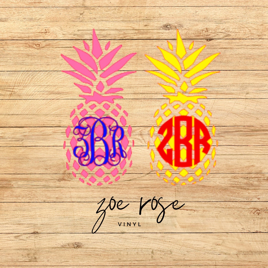 Pineapple Monogram/name Decal - Etsy