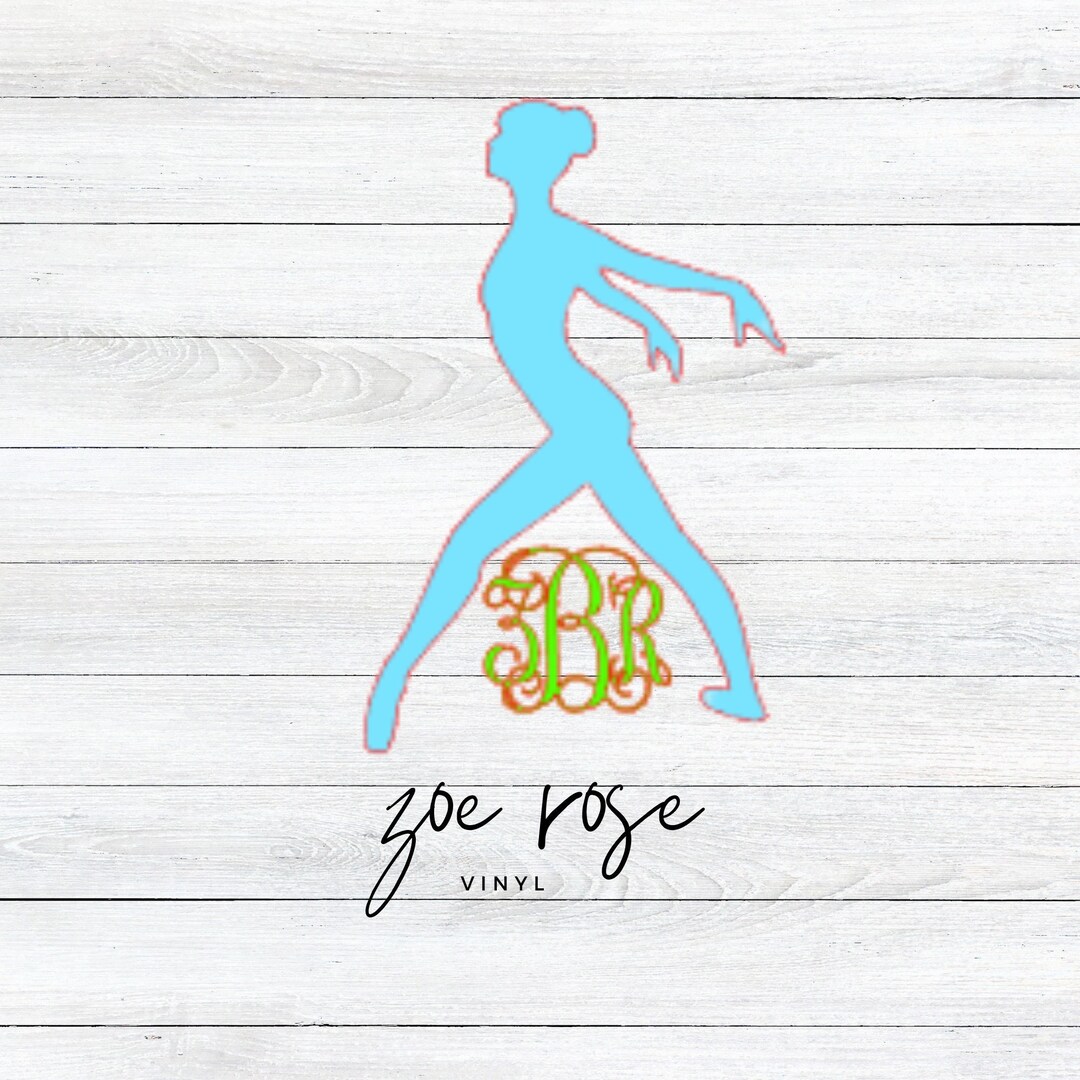 Monogram Female Dancer Vinyl Decal - Etsy