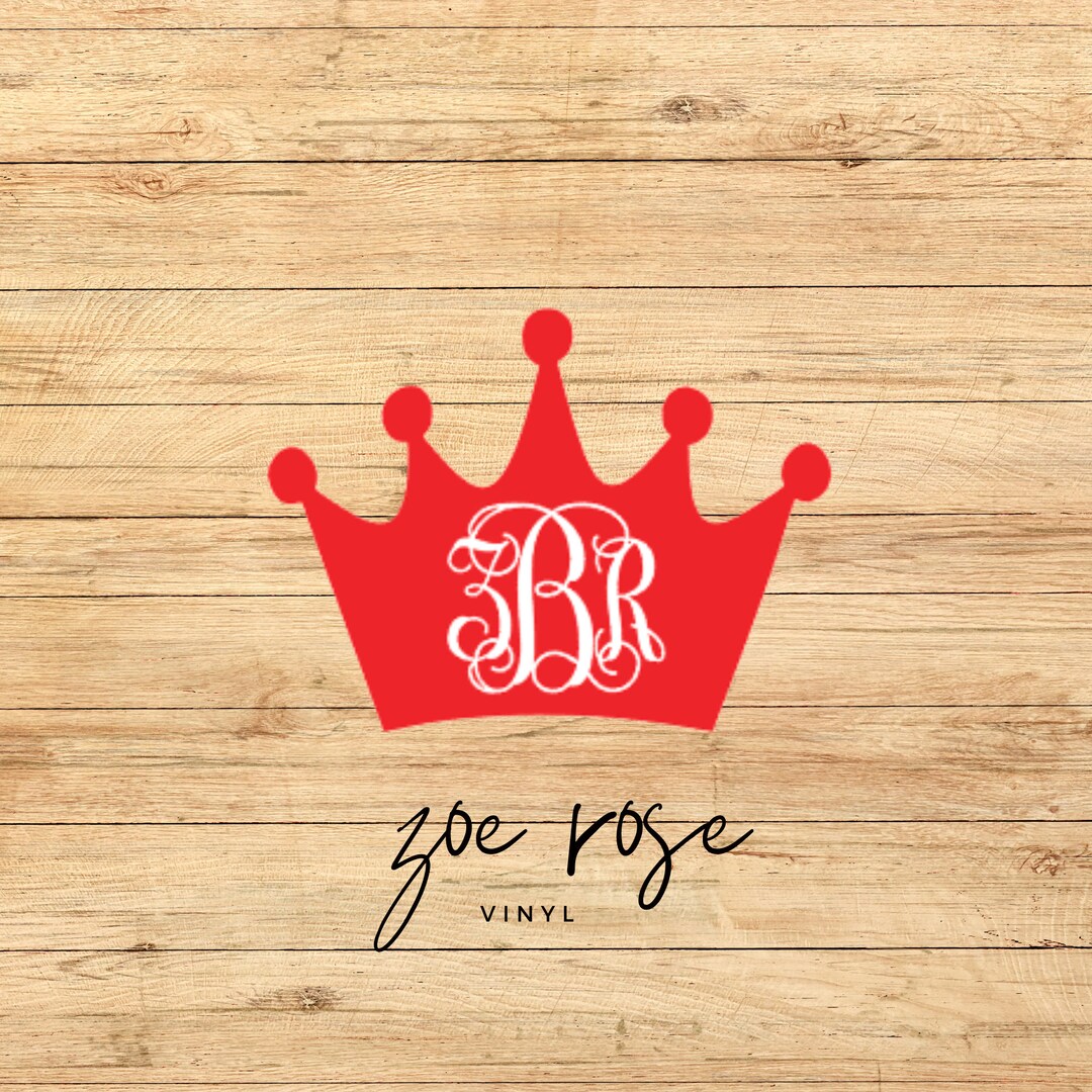 Crown Monogram Vinyl Decal - Etsy
