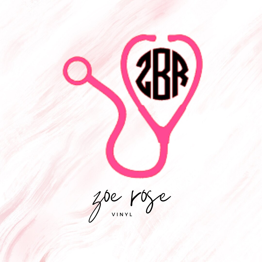 Nurse Monogram Stethoscope Vinyl Decal - Etsy