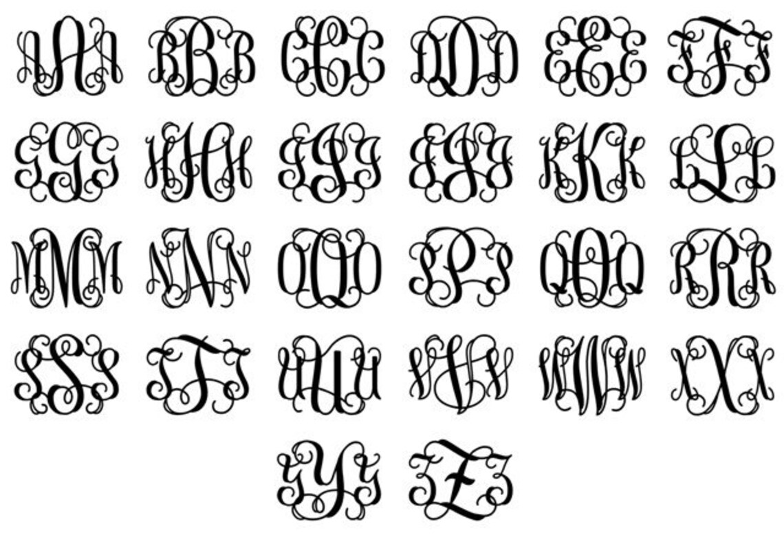 Crown Monogram Vinyl Decal - Etsy
