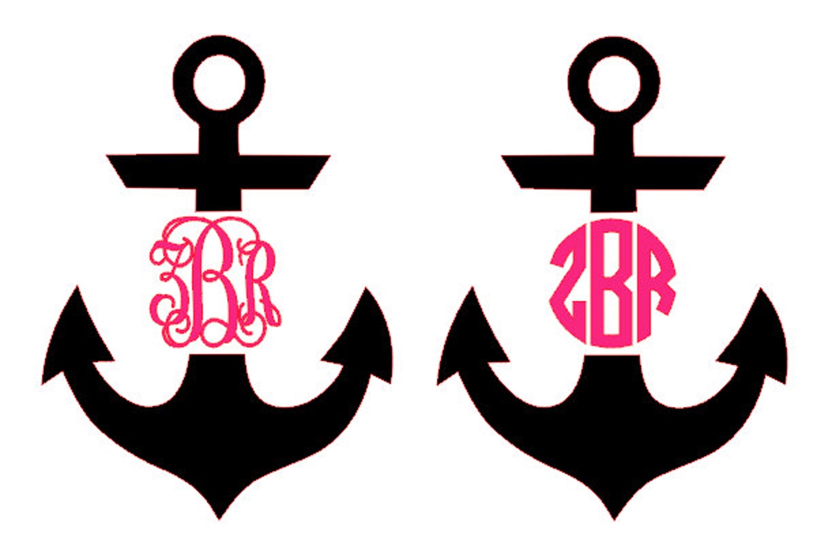 Anchor Monogram Decal - Etsy
