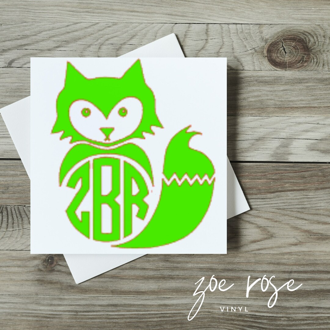 Fox Monogram Decal - Etsy