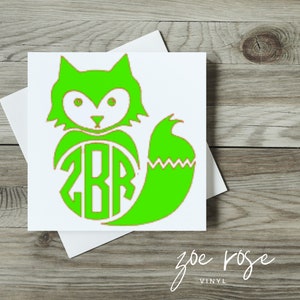 Fox Monogram Decal - Etsy