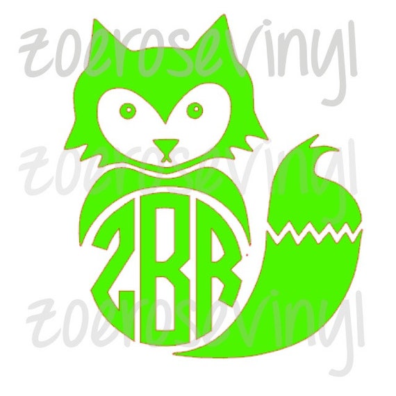 Fox Monogram Decal | Etsy