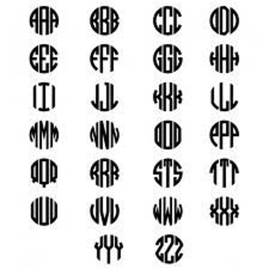 Monogram Circle Design One | Etsy