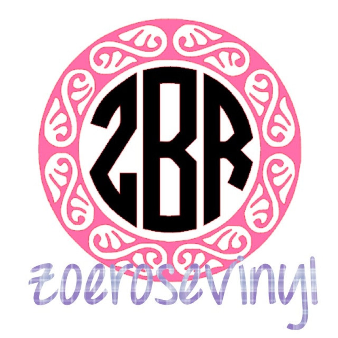 Monogram Circle Design One | Etsy