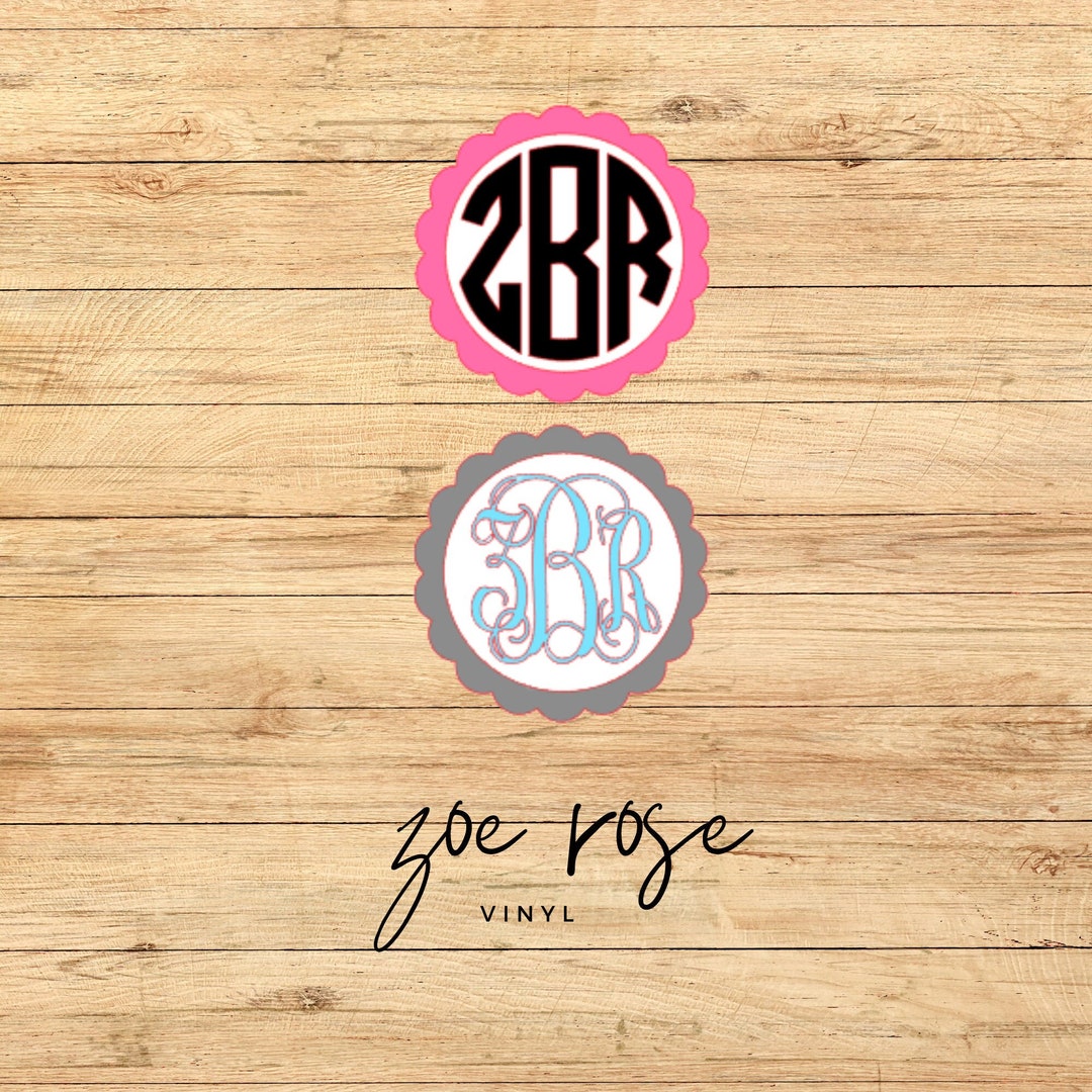 Scallop Monogram Vinyl Decal - Etsy