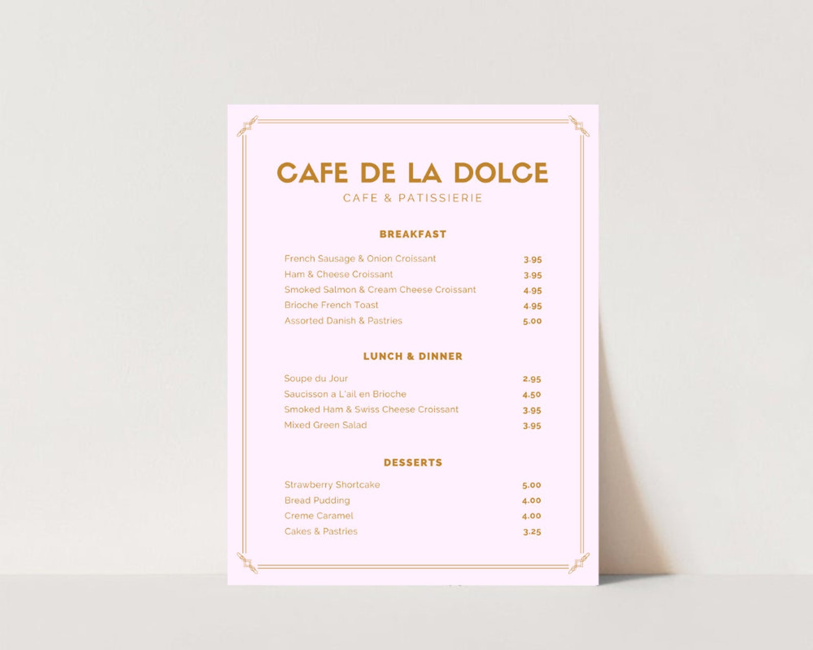 PRINT FROM HOME French Bakery Wall Menu Print Set | Pretend Play ...