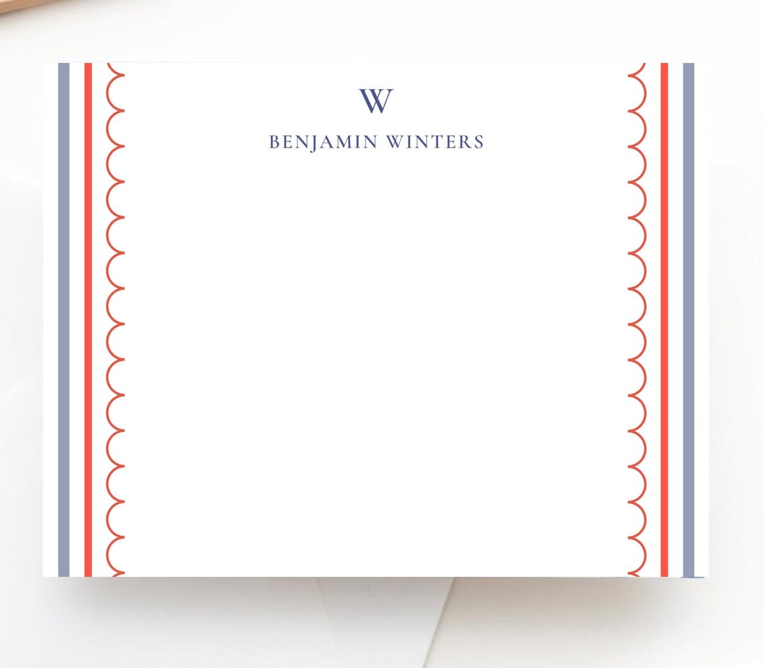 Boy Monogram Stationery Set, Vintage Boy, Striped Stationery, Boy ...