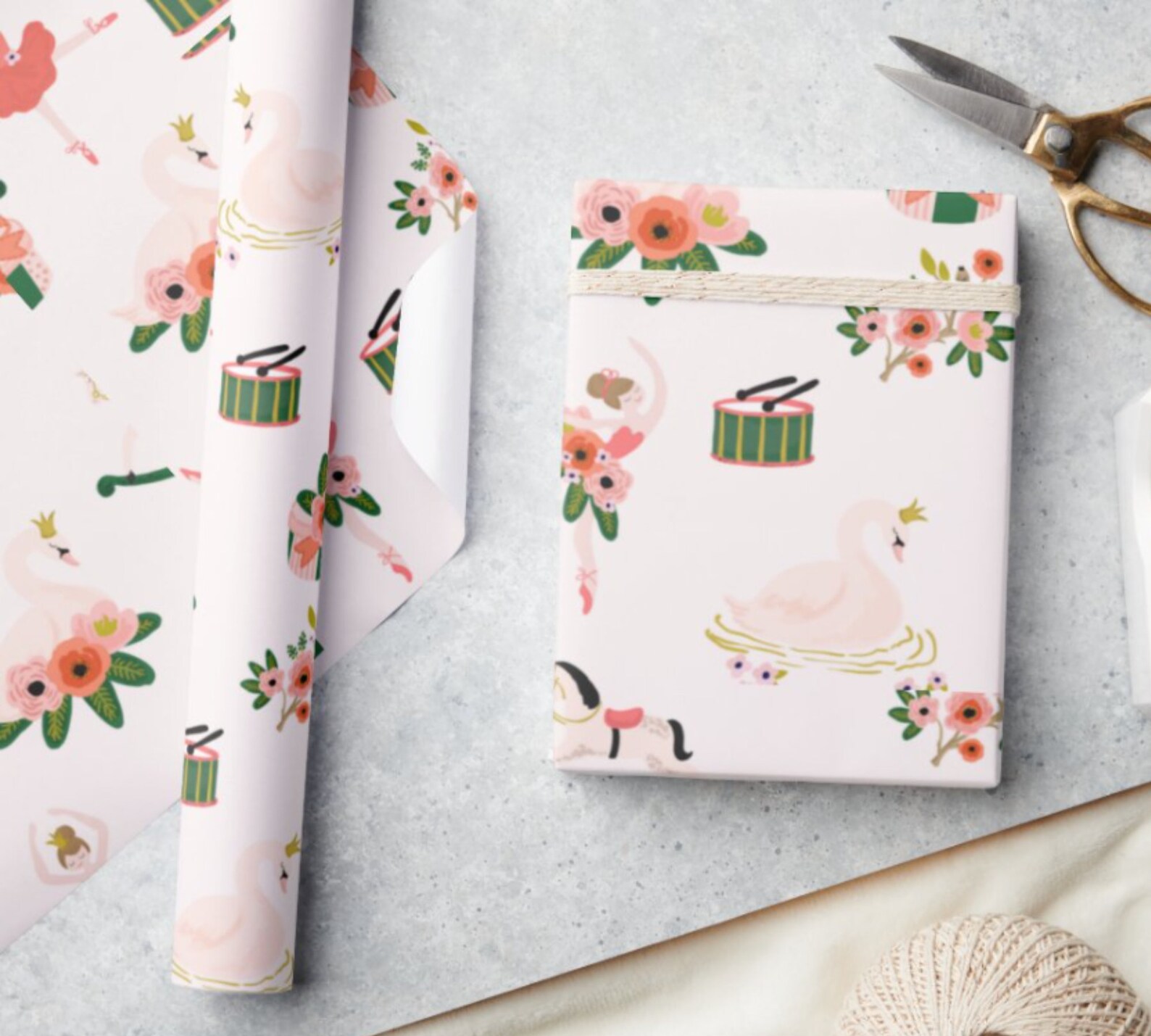 Nutcracker Ballerina Wrapping Paper, Christmas Gift, Nutcracker ...
