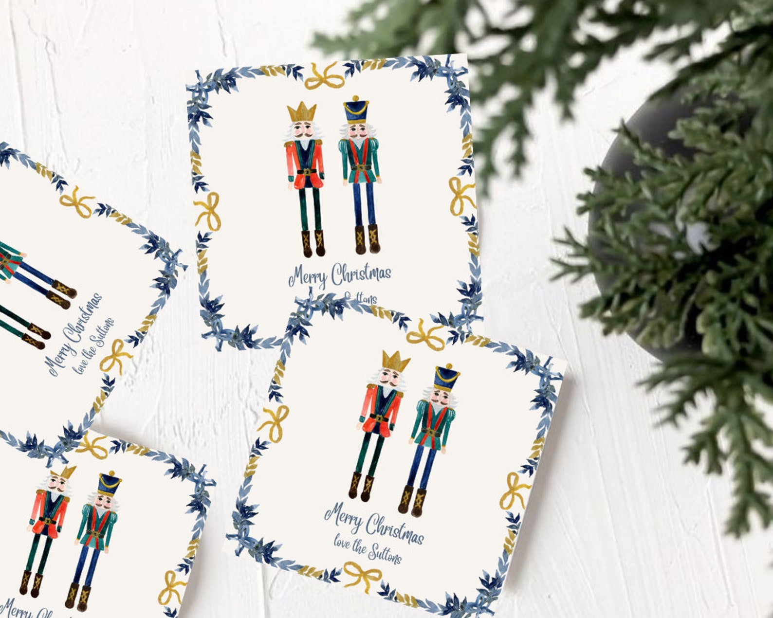 Christmas Nutcracker Calling Card, Personalized Gift, Holiday Gift Tag ...