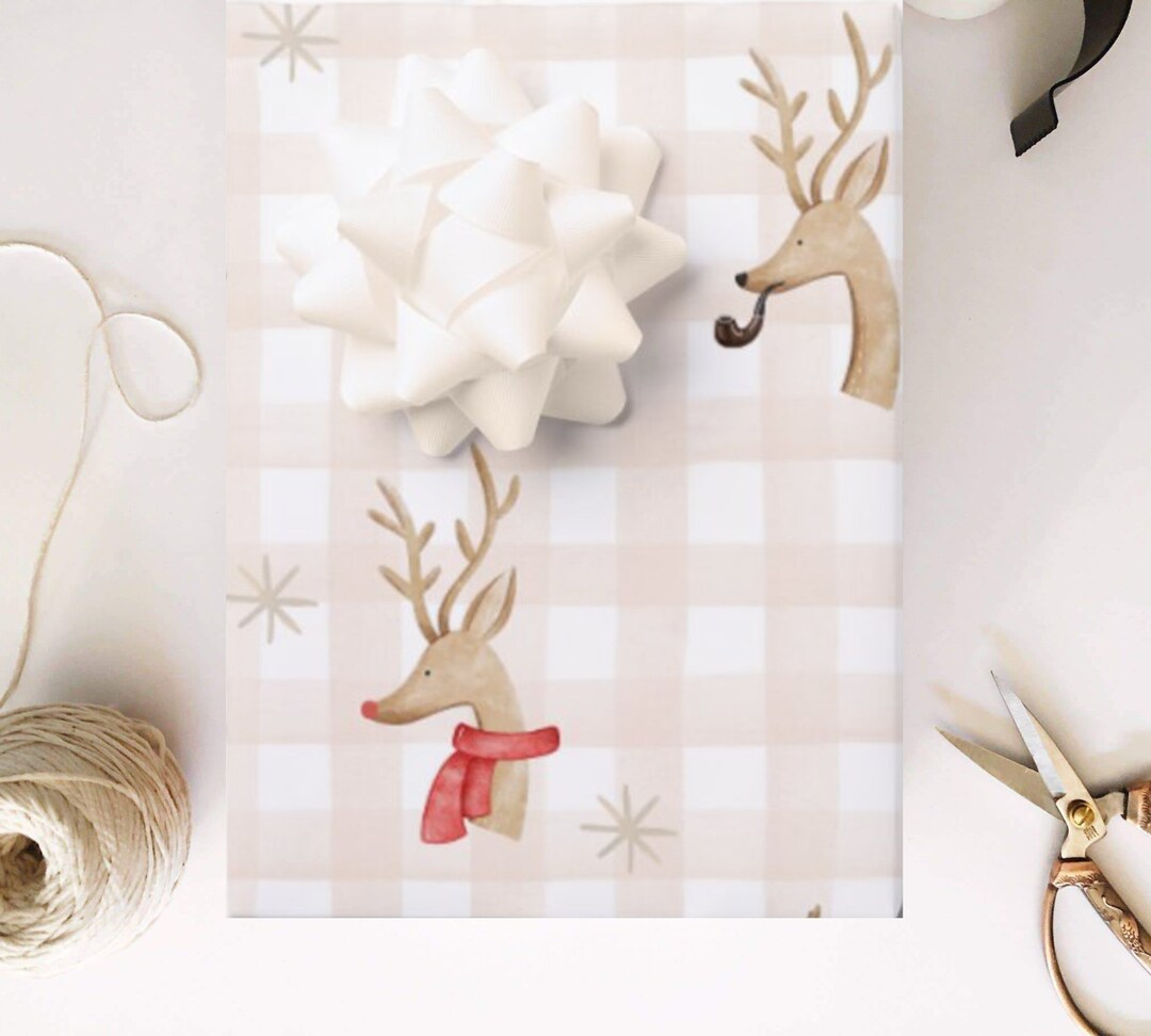 Reindeer Christmas Wrapping Paper, Rudolph, Unique Christmas ...