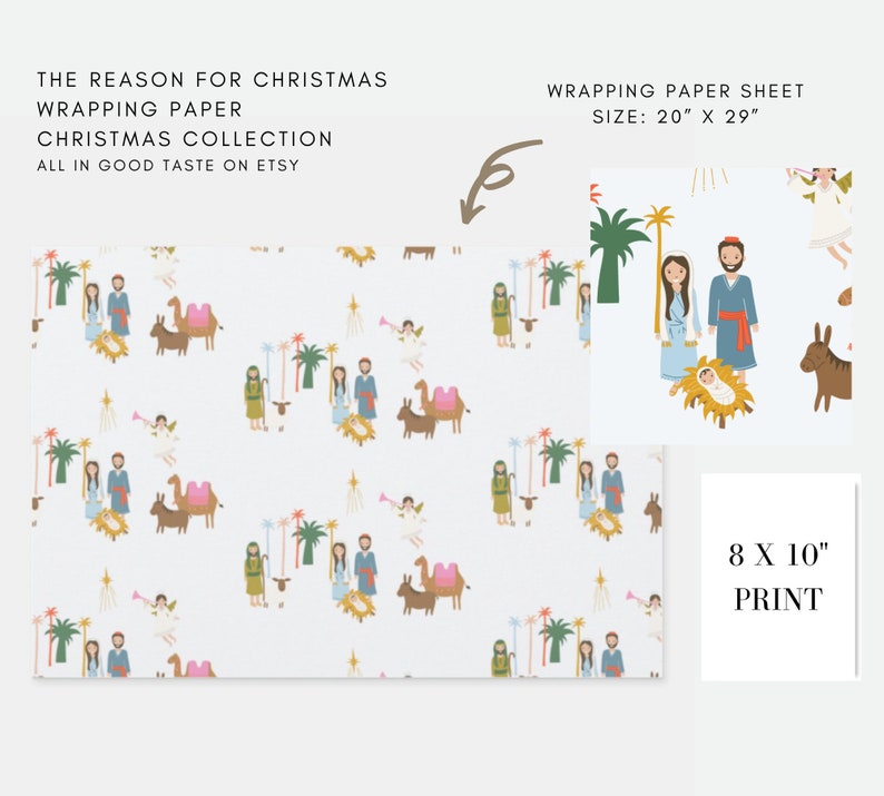 Nativity Wrapping Paper, Christmas Star, Baby Jesus, Jesus, Christmas ...