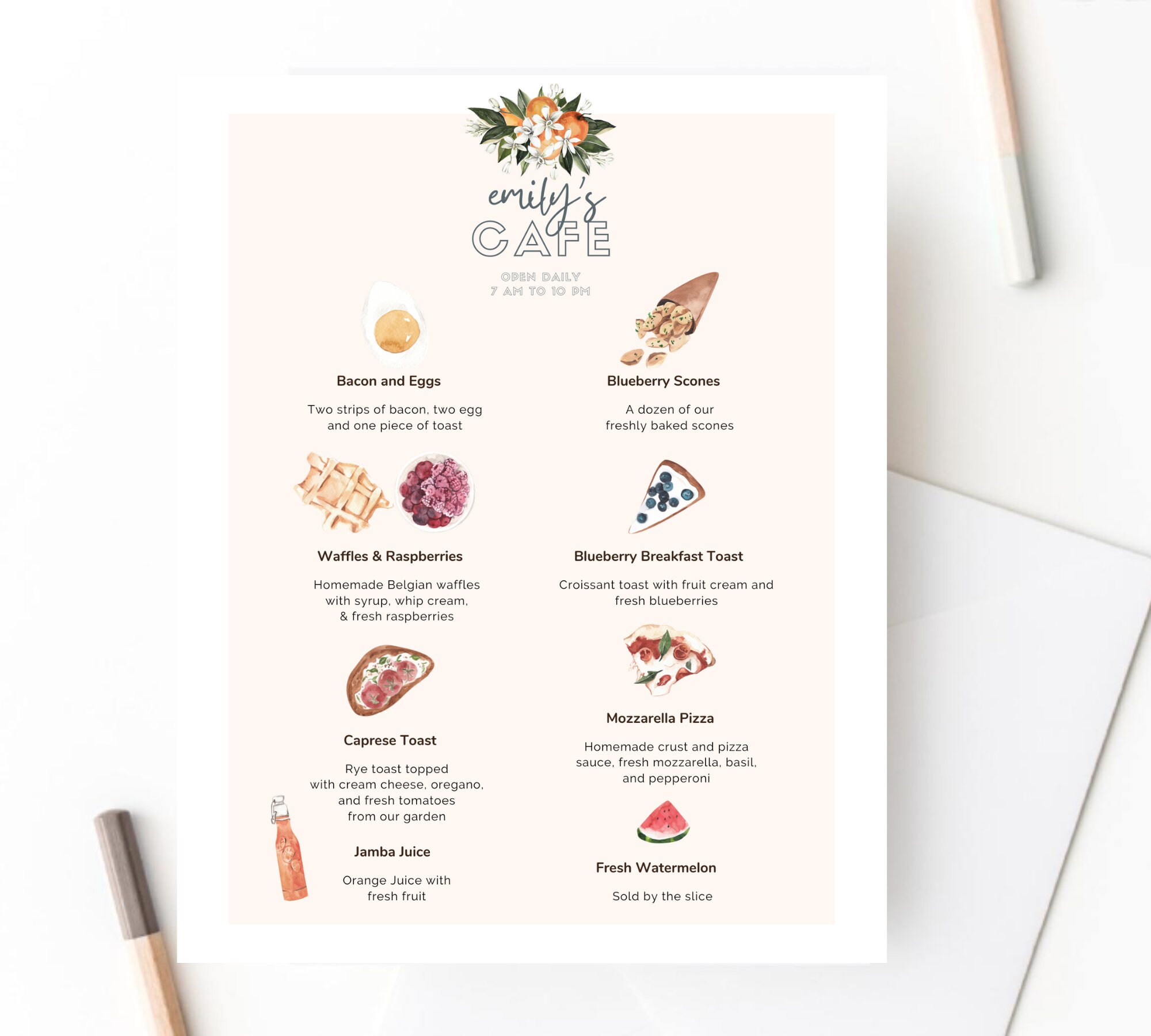 PRINT FROM HOME Play Menu Print Set, Pretend Play Kitchen, Cafe, Bakery ...