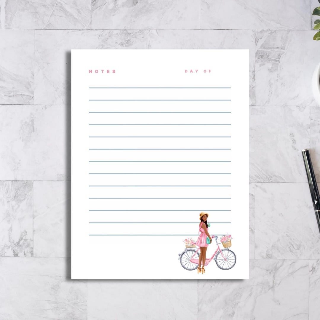 Bicycle Built for One Notepad, Cute Notepad, Black Girl, Flower Girl ...