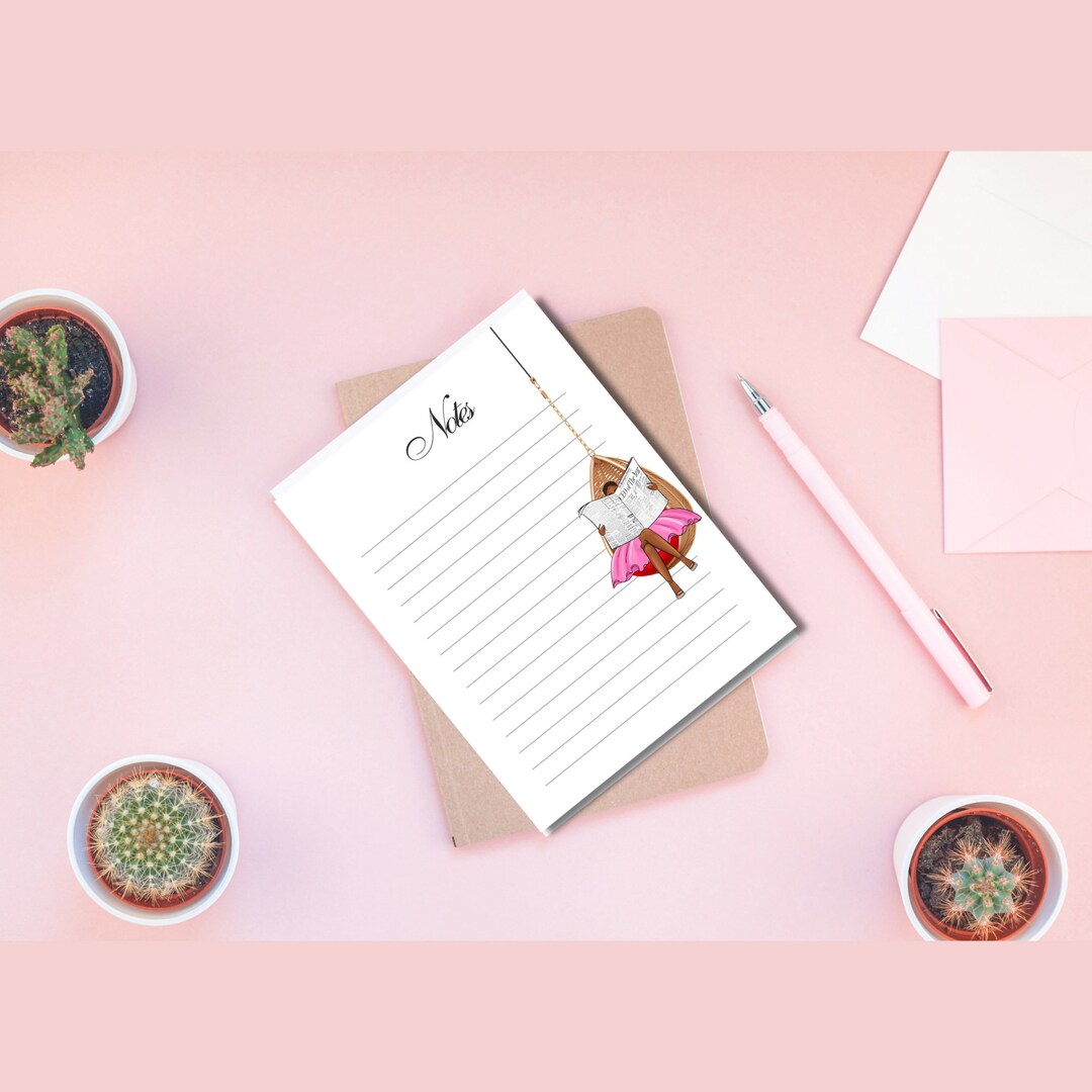 Sitting Successful Notepad, Cute Notepad, Black Girl, Boss Notepad ...