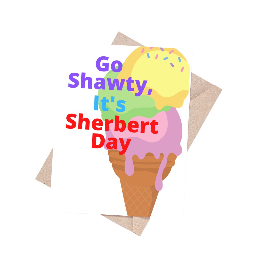 Sherbert / Happy Birthday Card / Funny Birthday Card / Card - Etsy