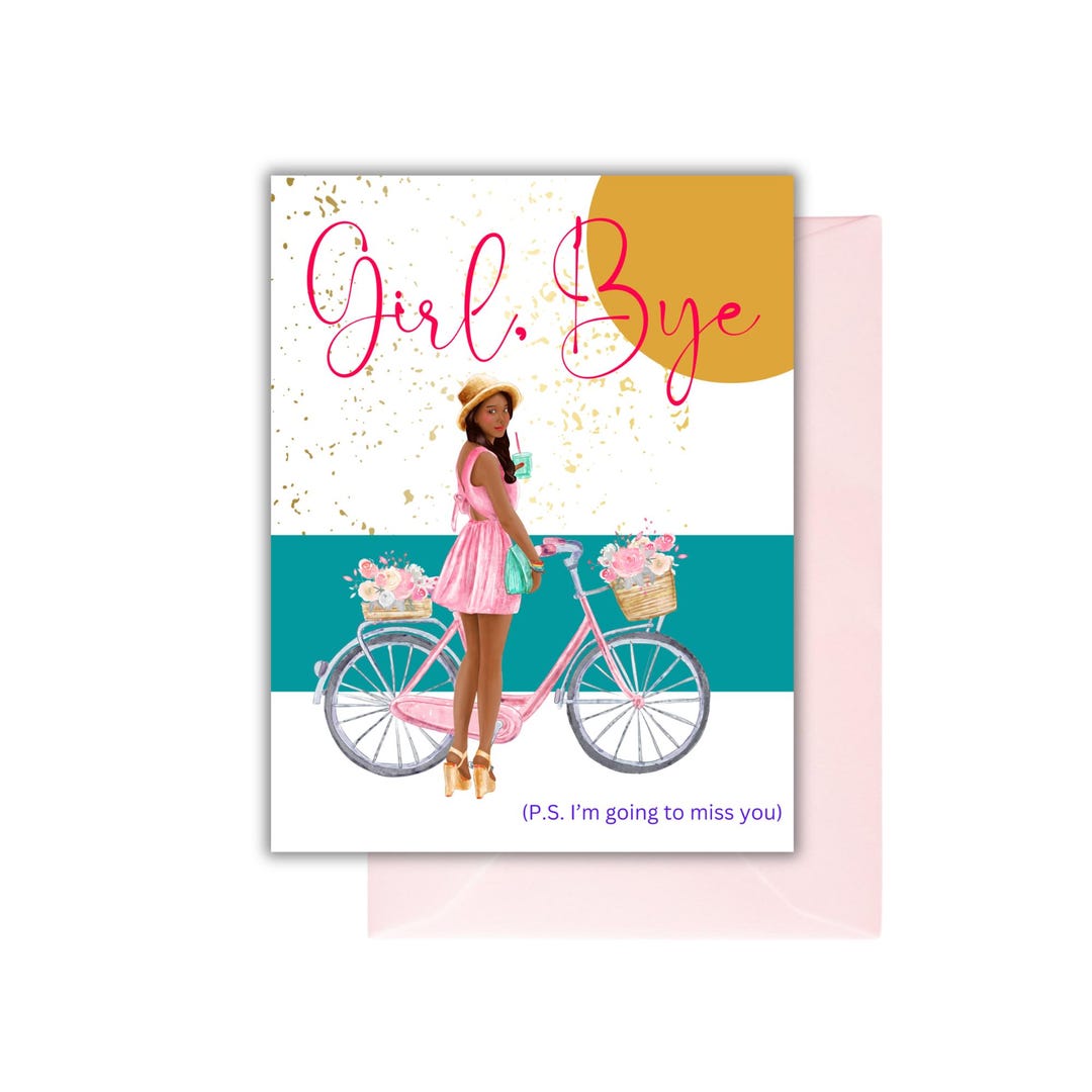 Just Because Card | Black Woman With Bike "girl Bye" | GC-JB005 - Etsy