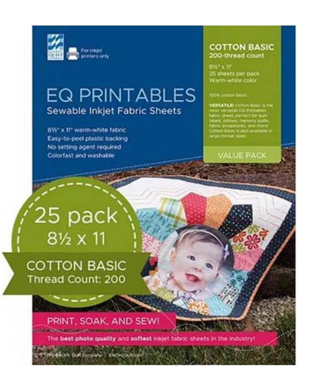 EQ Printable Fabric / Sewable / Inkjet Fabric Sheets / Cotton Fabric ...