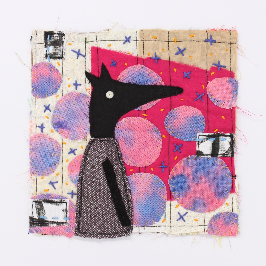 Textile Art Fox and Blossom Fox Wall Art Fox Art Quilt - Etsy