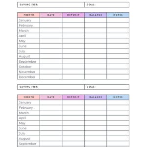 Savings Challenge Tracker Printable | Budget Planner | Money Saving ...