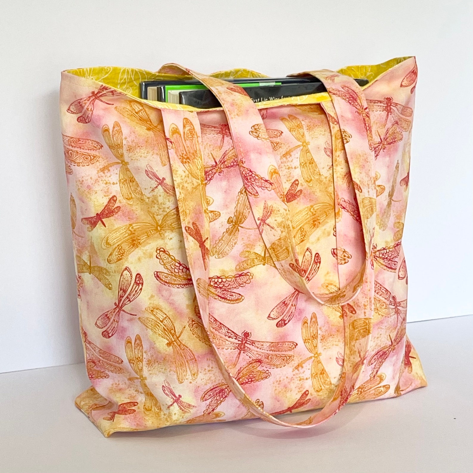 Dragonfly Tote Bag, Cotton Tote Bag, Lightweight Book Bag, Lunch Tote ...