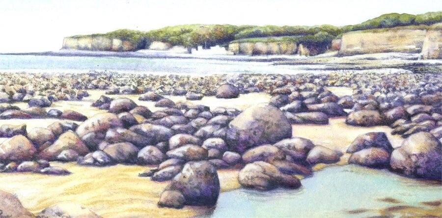 Original Painting of Welsh Coast | Watercolour Landscape | 16" X 5 ...