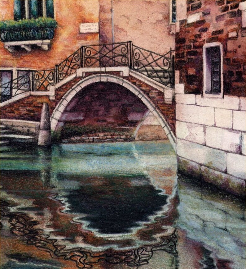 Venetian Canal | Archival Print | 7.5" X 9" | Italian Painting by Helen ...