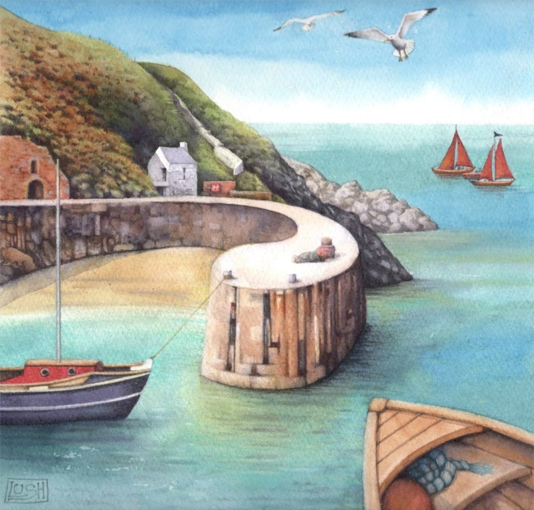 Porthgain Harbour | Original Painting of Pembrokeshire | Watercolour of ...