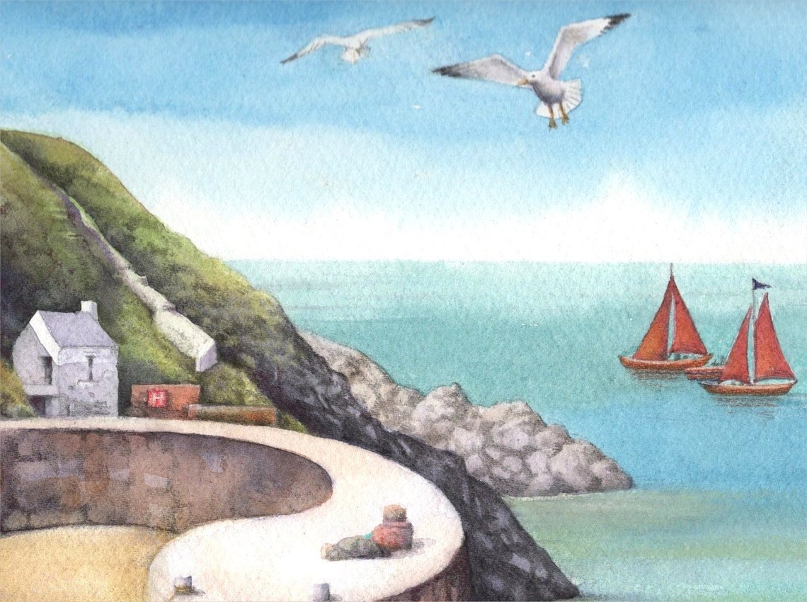 Porthgain Harbour | Original Painting of Pembrokeshire | Watercolour of ...