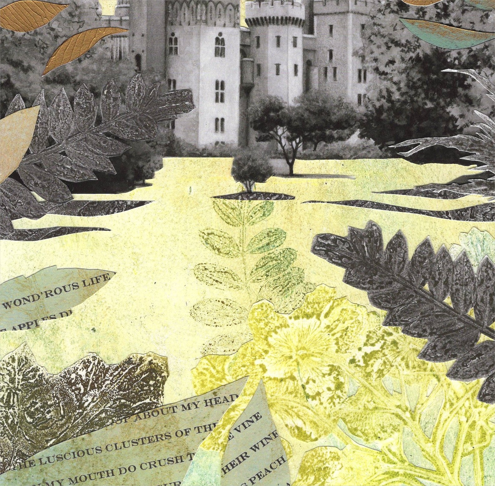 Cardiff Castle Print | Monoprint Collage | Welsh Castle | Fine Art ...