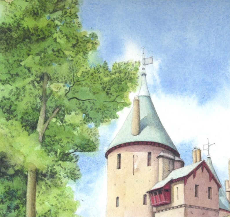 Painting of Castell Coch Cardiff | Original Watercolour Castle | Castle ...