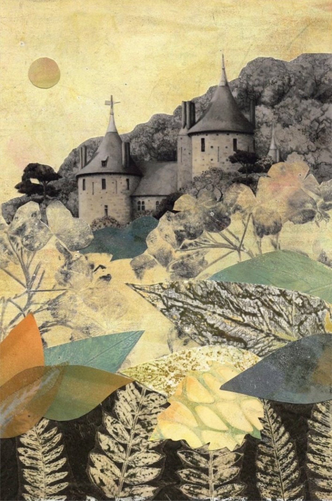 Castell Coch Wales | Fine Art Print of a Botanical Monoprint Collage by ...