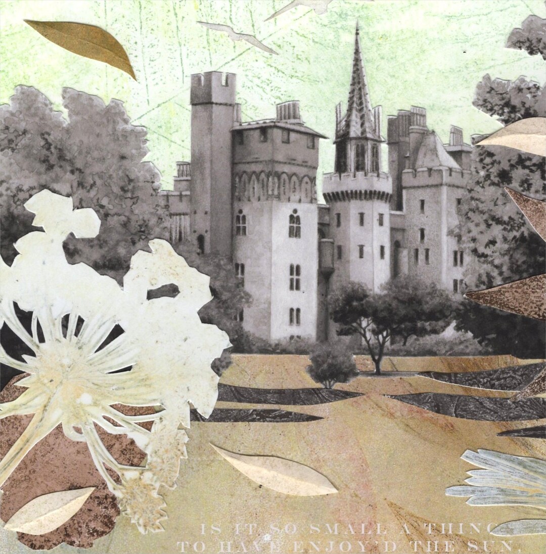 Cardiff Castle Wales | Original Collage | Welsh Castle | Leaf and ...