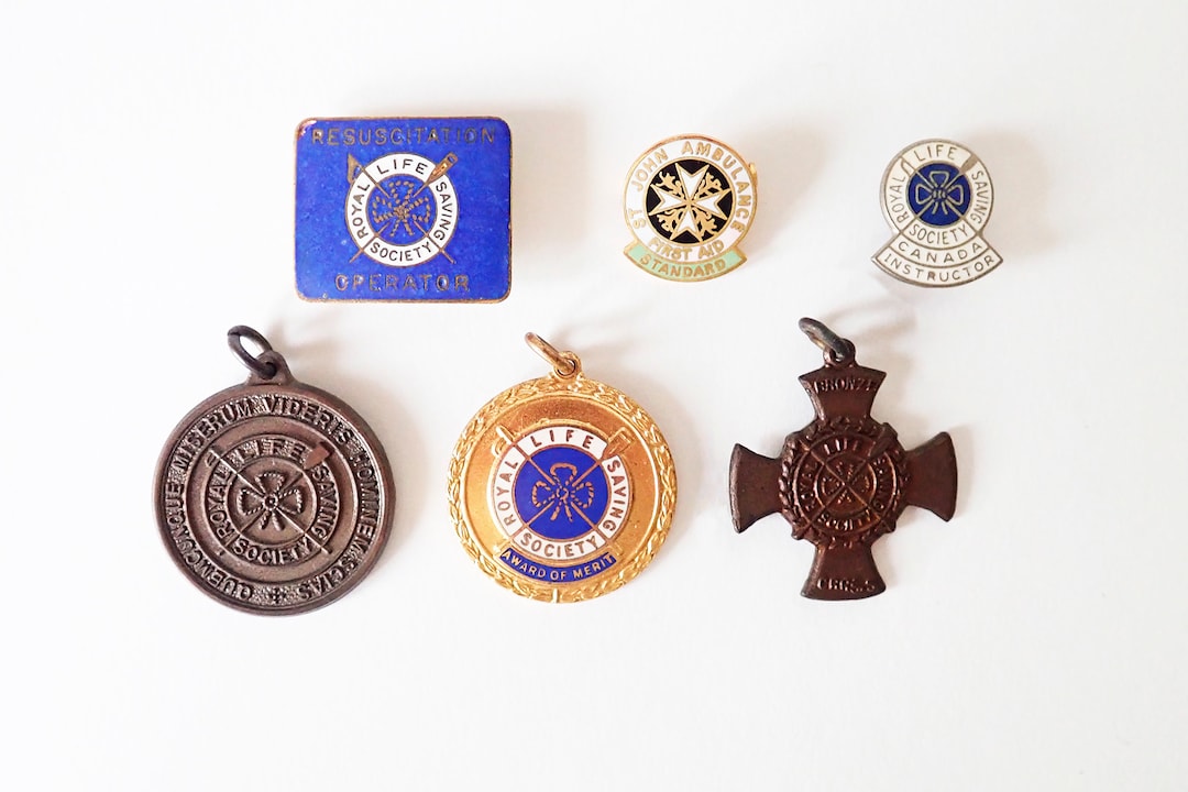 1960s Vintage Royal Life Saving Society and St. John Ambulance Pins and ...